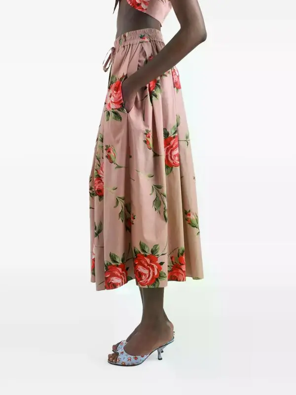Dolce & Gabbana Floral Print Pleated Skirt - Pink