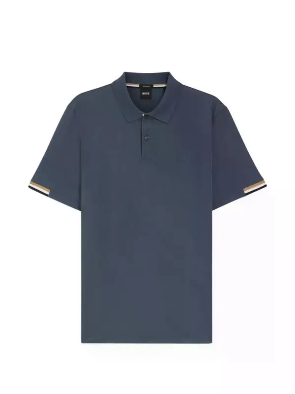 BOSS Cuff Detail Polo Shirt - Blue
