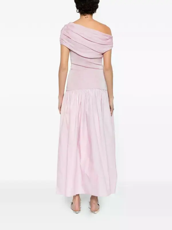 SELF-PORTRAIT Draped Ruched Midi Dress