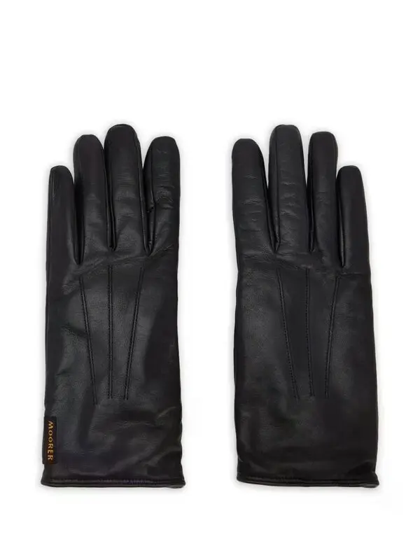 MOORER Logo Detail Gloves - Black