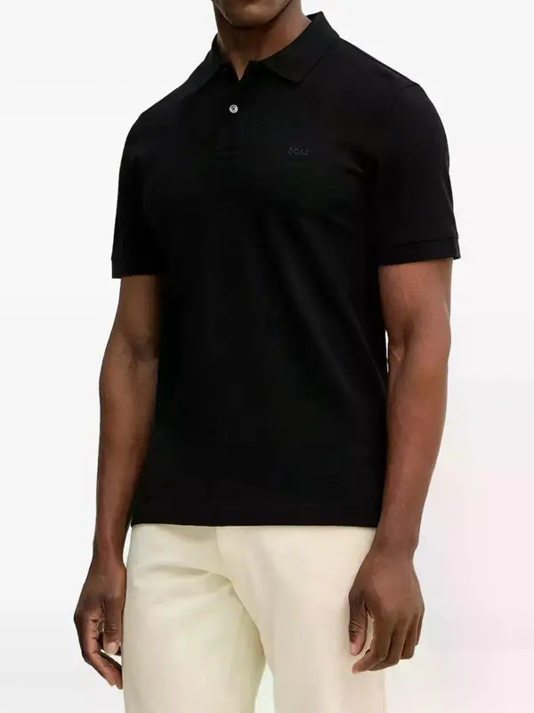BOSS Pallas Buttoned Polo Shirt - Black