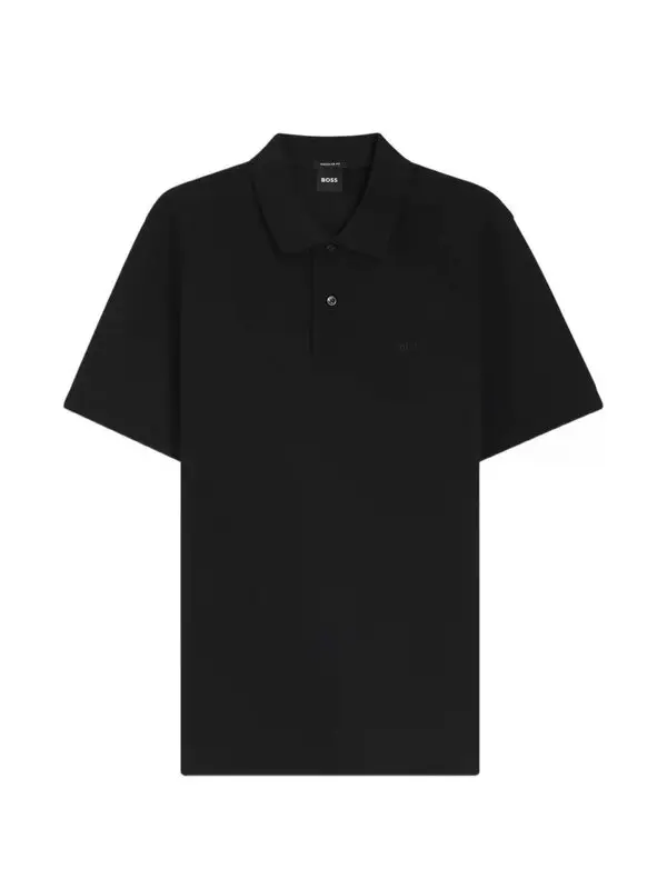 BOSS Pallas Buttoned Polo Shirt - Black
