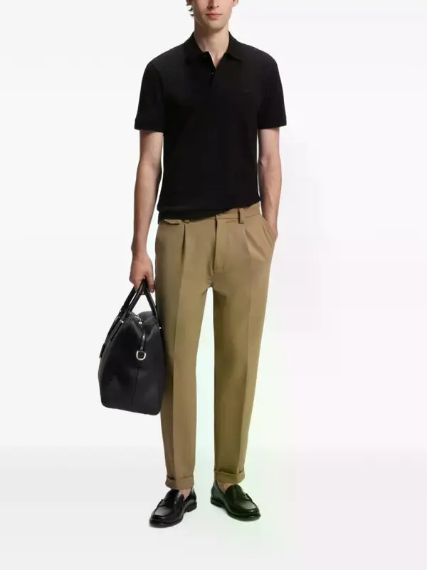 BOSS Pallas Buttoned Polo Shirt - Black