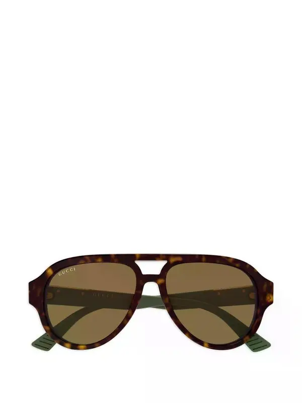 Gucci Tortoiseshell Pilot Sunglasses - Brown