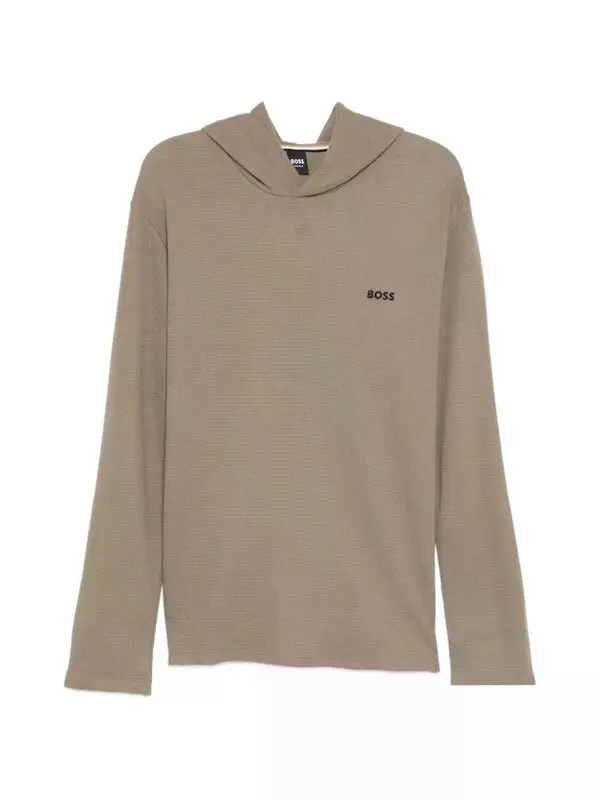 BOSS Logo-embroidered Hoodie - Neutrals