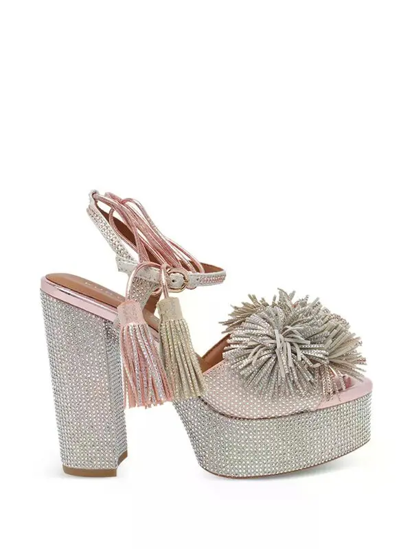 Kurt Geiger Strass Tassel Platform Sandals - Silver