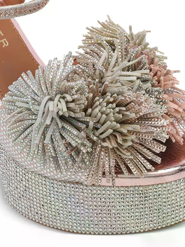Kurt Geiger Strass Tassel Platform Sandals - Silver