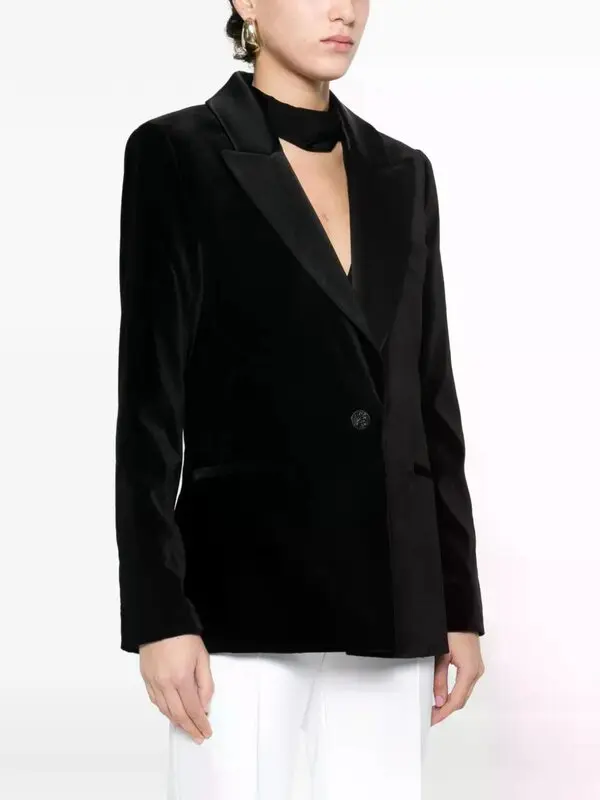 Alice + Olivia Silas Velvet Shawl-collar Blazer