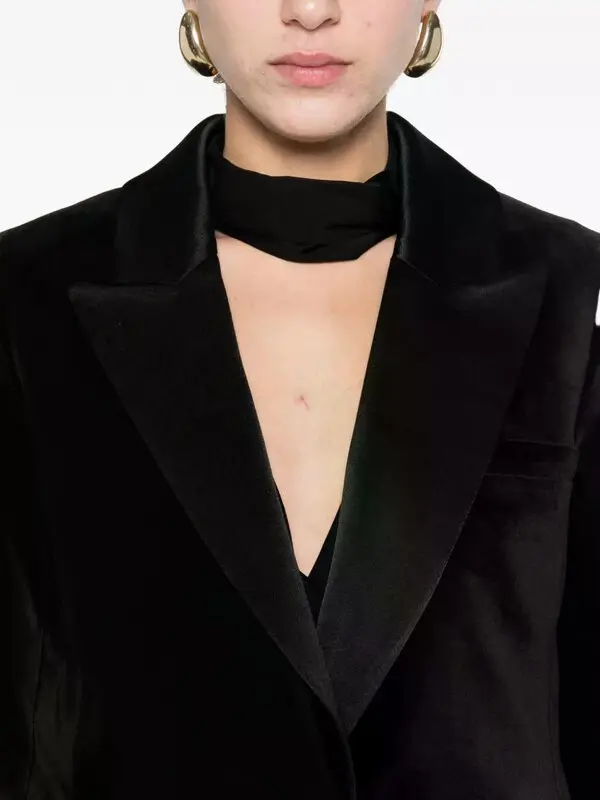 Alice + Olivia Silas Velvet Shawl-collar Blazer