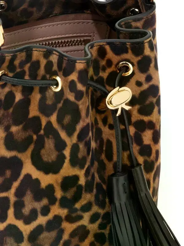 GIANVITO ROSSI Leopard Print Sienna Bucket Bag