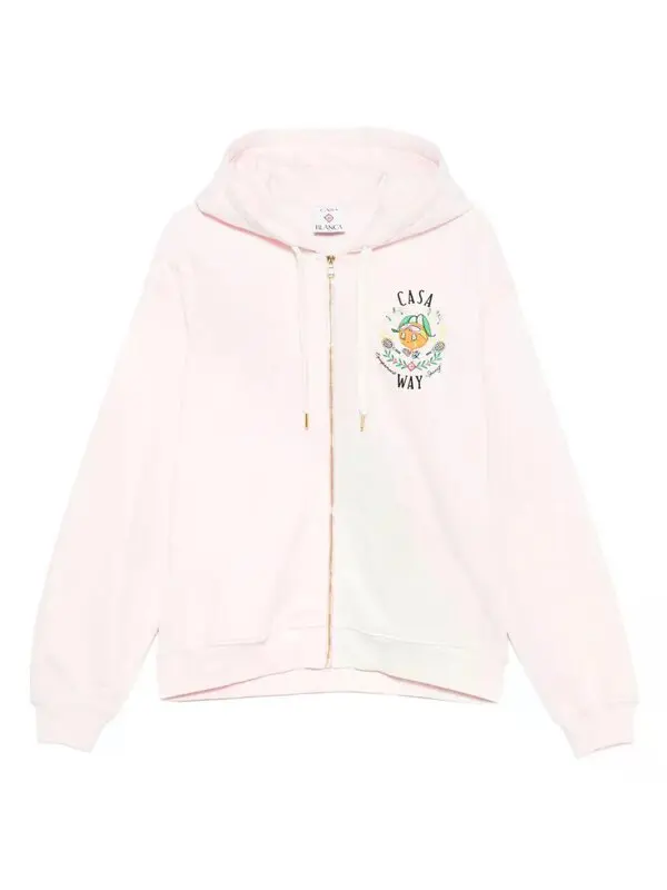 Casablanca Casa Way Full-zip Hoodie - Pink