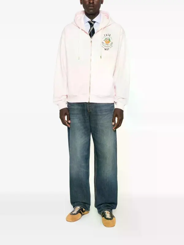 Casablanca Casa Way Full-zip Hoodie - Pink