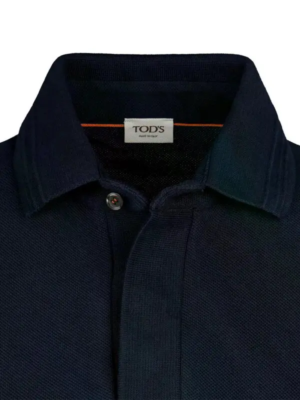 TOD'S Logo-embroidered Polo Shirt - Blue