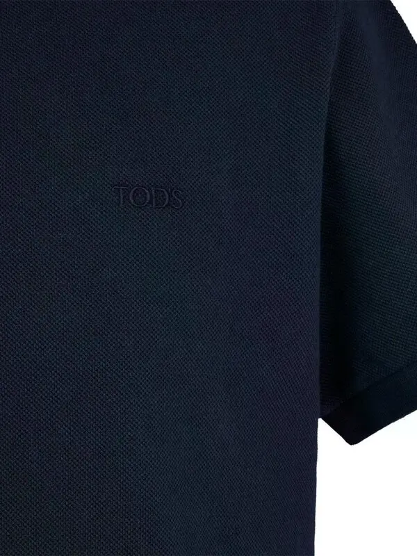 TOD'S Logo-embroidered Polo Shirt - Blue