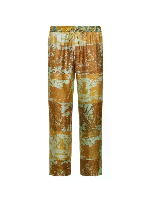 PIERRE-LOUIS MASCIA Printed Trousers - Brown