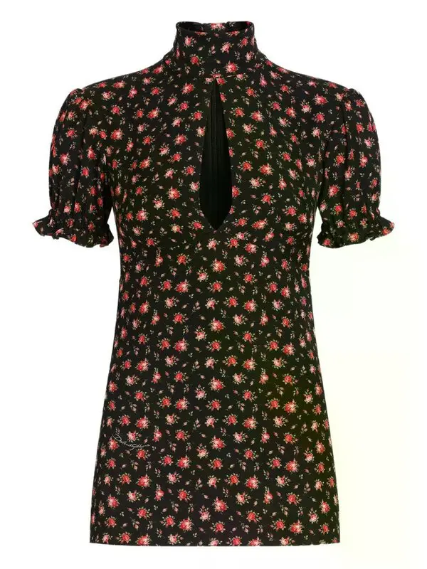 Dolce & Gabbana Floral High-neck Blouse