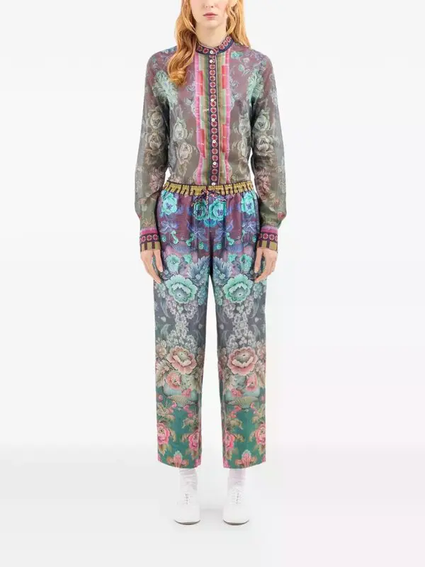 PIERRE-LOUIS MASCIA Floral Straight-leg Trousers