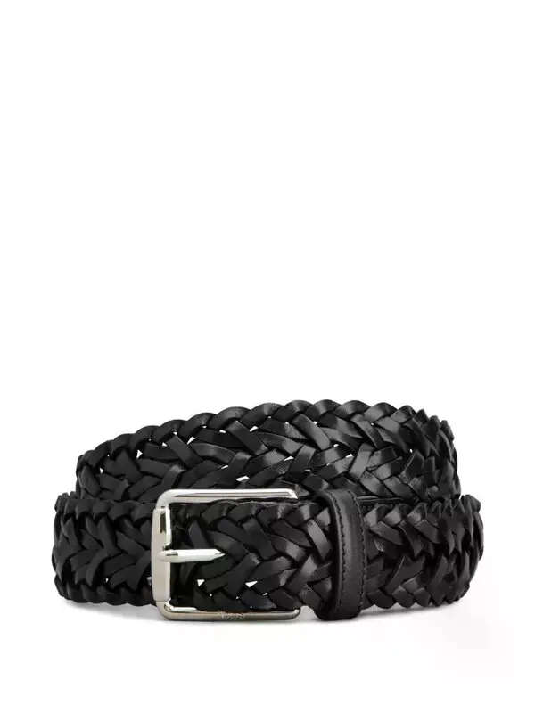 TOD'S Braided Leather Belt - Black