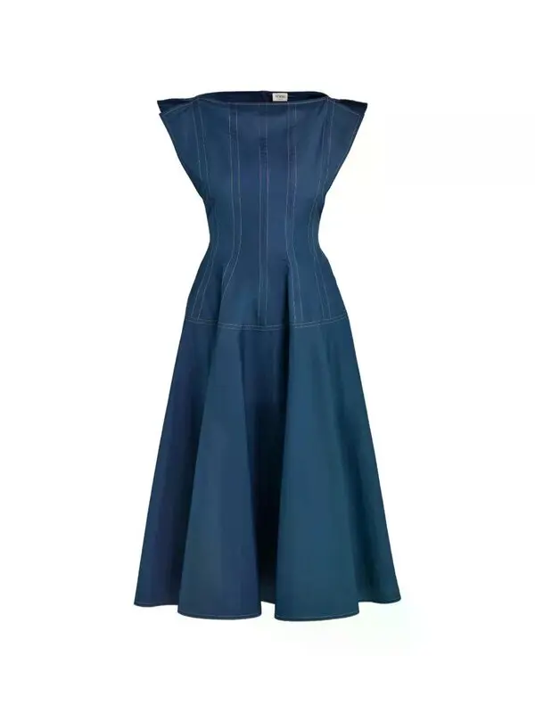 TOD'S Seam-detail Midi Dress - Blue