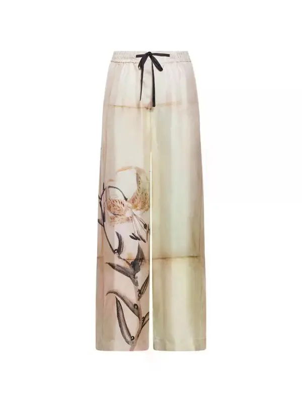 PIERRE-LOUIS MASCIA Floral-detail Trousers - Neutrals