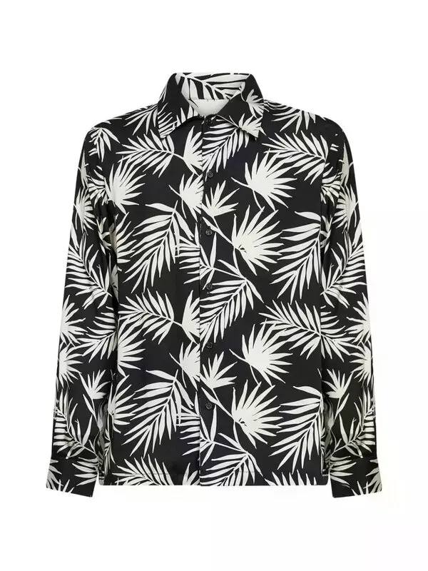 LANEUS Leaf-print Shirt