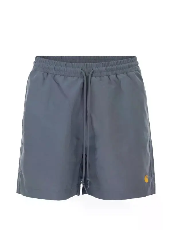 Carhartt Work In Progress Embroidered Logo Swim Shorts - Grey