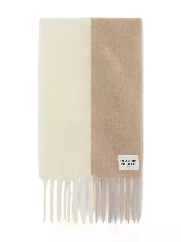Claudie Pierlot Two-tone Fringed Scarf - Neutrals