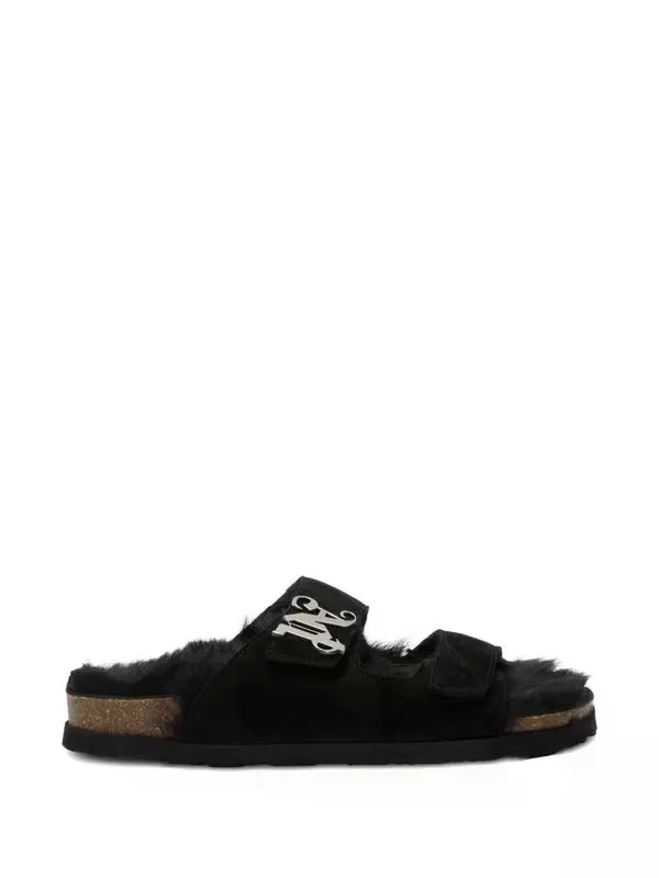 Palm Angels Fur Logo Sandals