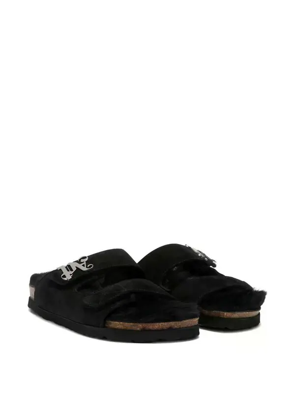 Palm Angels Fur Logo Sandals