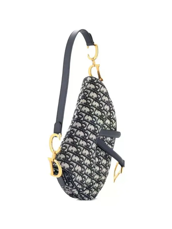 Dior Saddle Handbag Oblique Canvas Medium - Blue