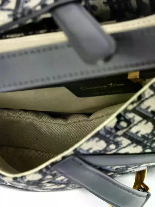 Dior Saddle Handbag Oblique Canvas Medium - Blue
