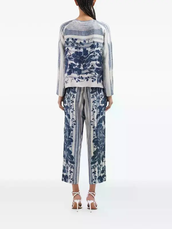 PIERRE-LOUIS MASCIA Floral-print Longsleeve Blouse - Blue