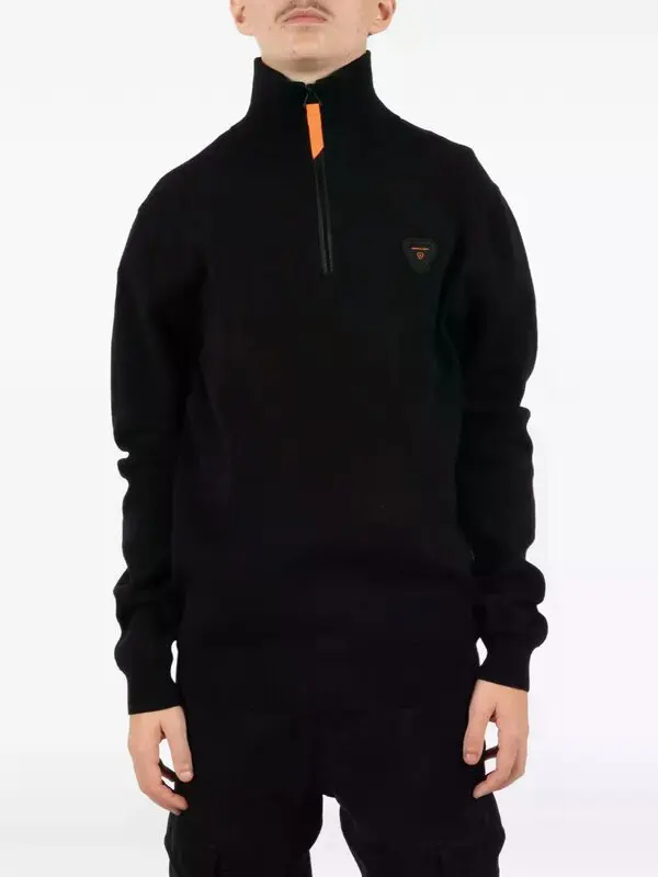 GERTRUDE Lewis Patch Half-zip Sweater