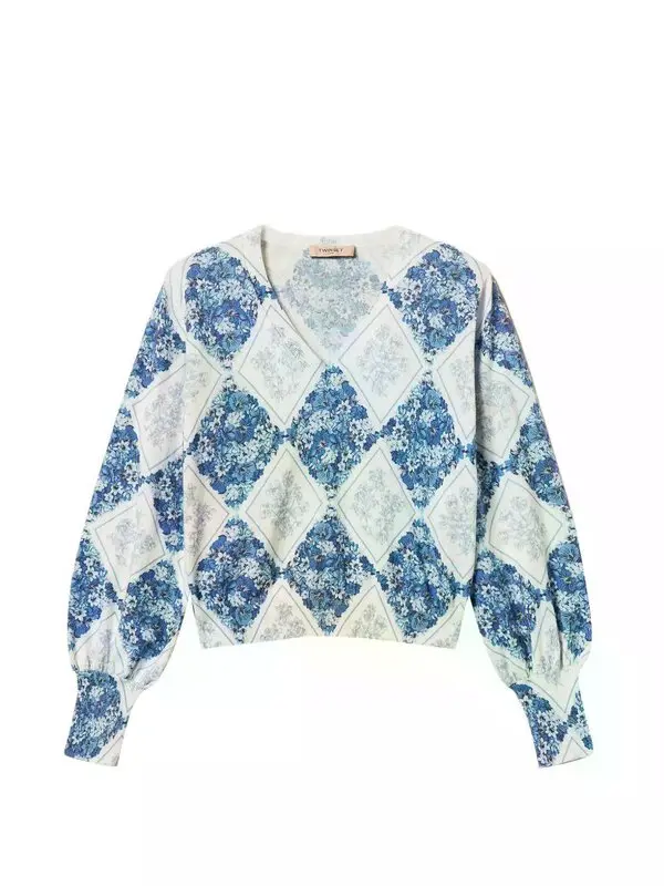 TWINSET Diamond-pattern Floral Top