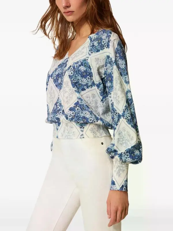 TWINSET Diamond-pattern Floral Top