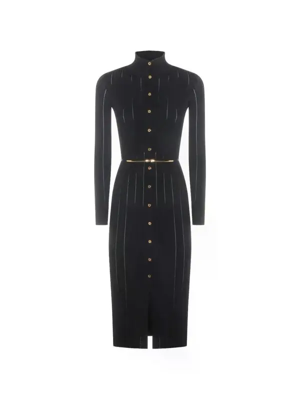 Elisabetta Franchi Openwork Knit Dress With Belt