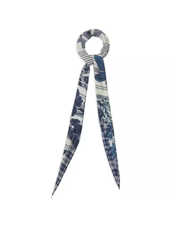 PIERRE-LOUIS MASCIA Aloeuw Floral-print Scarf - Blue