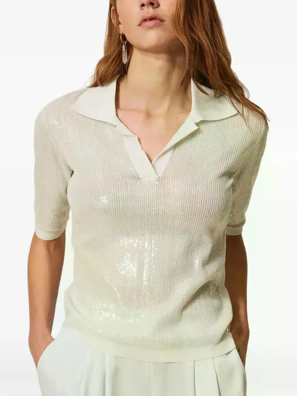 TWINSET Wingtip-collar Sequined Top