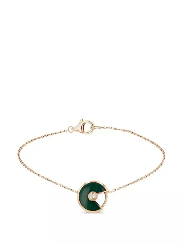 CARTIER 2010s Amulette Diamond And Malachite Bracelet - Pink