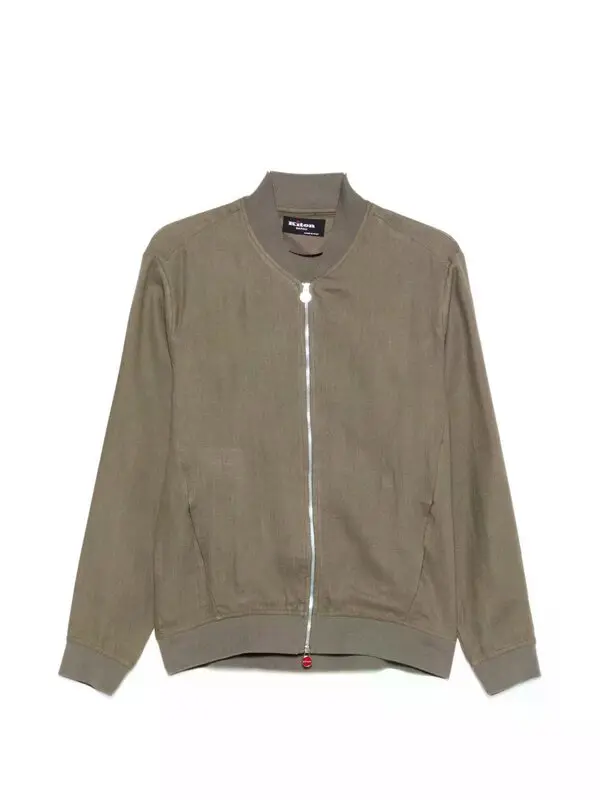 Kiton Linen Bomber Jacket - Green