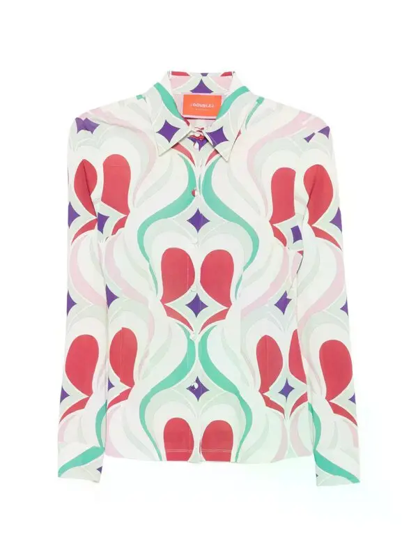 La DoubleJ Geometric Pattern Buttoned Shirt