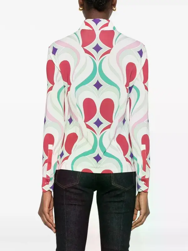 La DoubleJ Geometric Pattern Buttoned Shirt