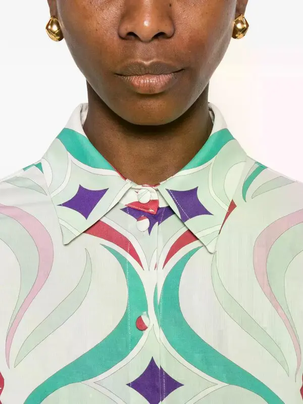 La DoubleJ Geometric Pattern Buttoned Shirt