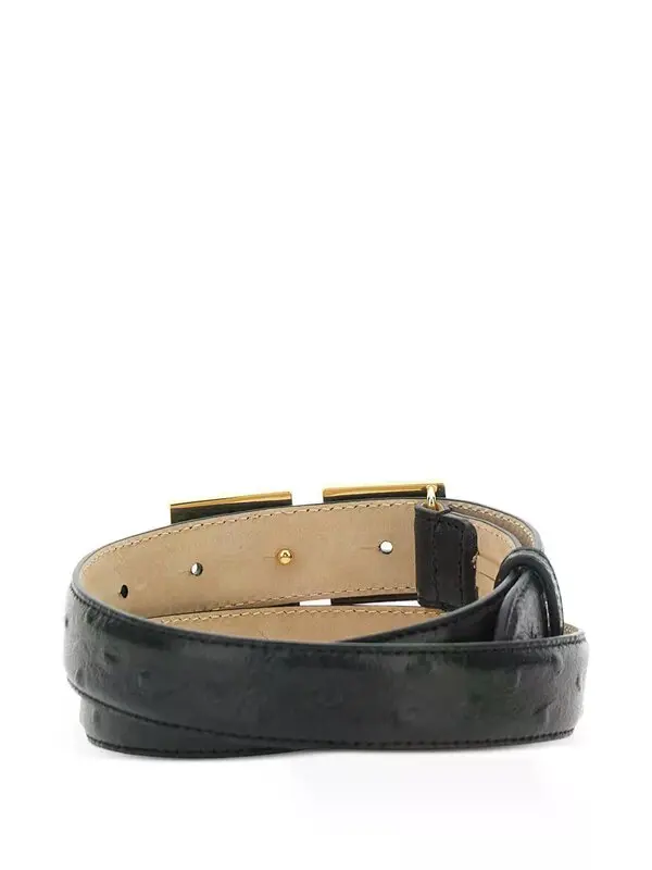 Elisabetta Franchi Logo Buckle Leather Belt - Black