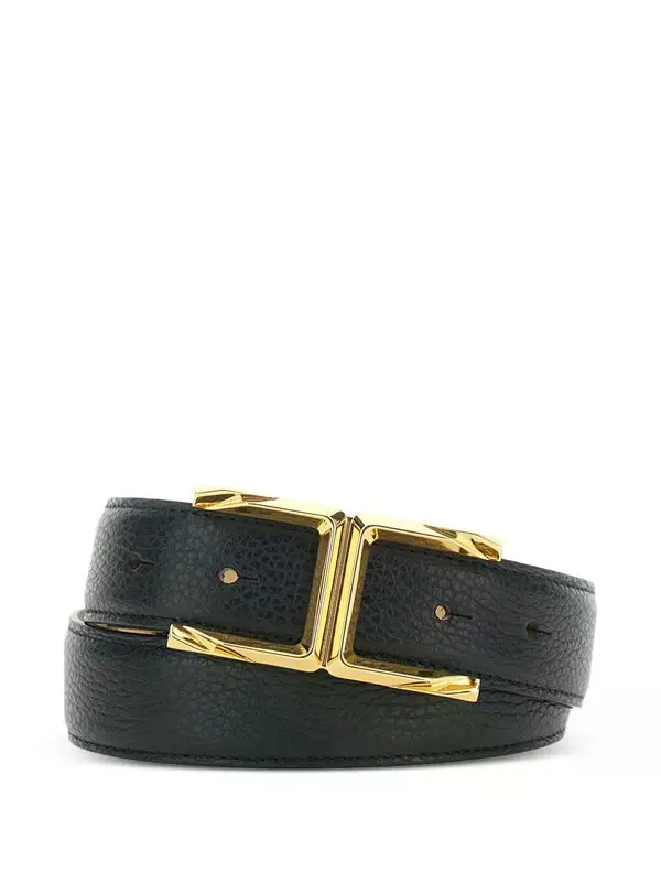 Elisabetta Franchi Logo-buckle Leather Belt - Black