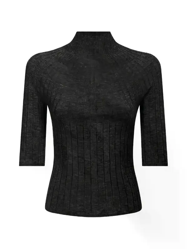 CARACTÈRE Ribbed High-neck Top