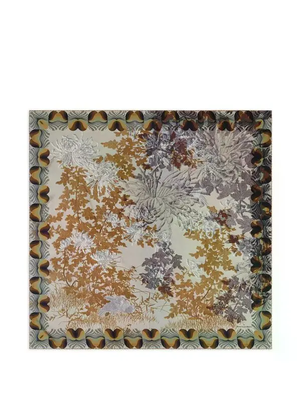 PIERRE-LOUIS MASCIA Cialda Floral-print Scarf - Brown
