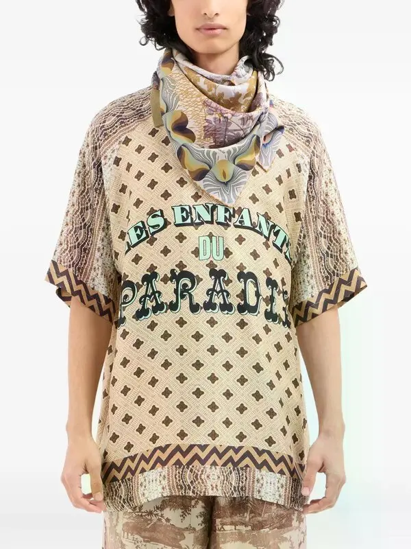 PIERRE-LOUIS MASCIA Cialda Floral-print Scarf - Brown