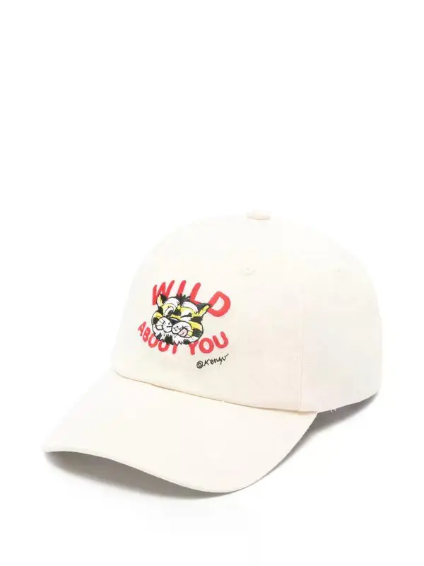 Kenzo Wild Tiger Logo-embroidered Cap - Neutrals