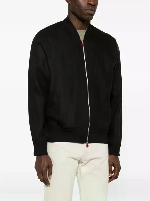 Kiton Linen Bomber Jacket - Black
